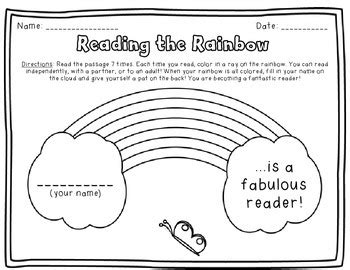 Reading Fluency Rainbow By Puddles Of Primary Tpt