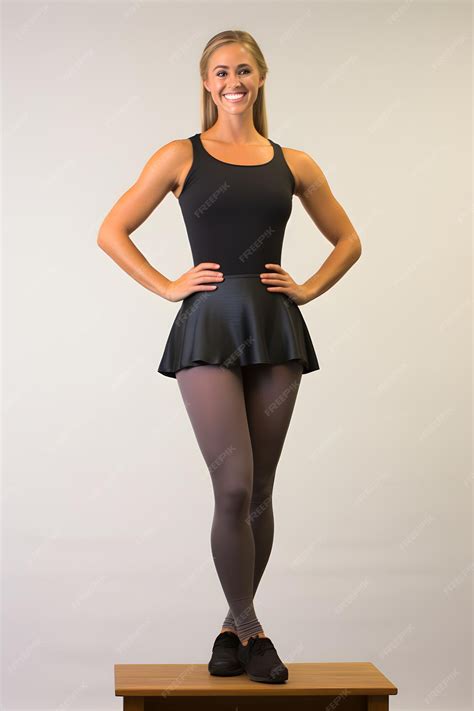 Premium Ai Image Girl Full Body Standing In Gymnastics Uniform