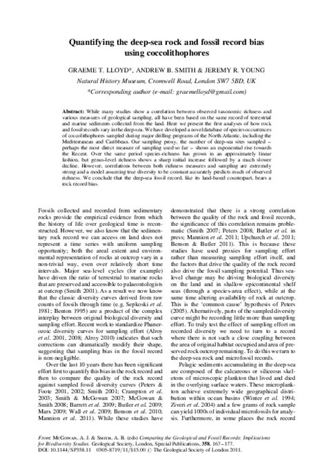 Pdf Quantifying The Deep Sea Rock And Fossil Record Bias Using