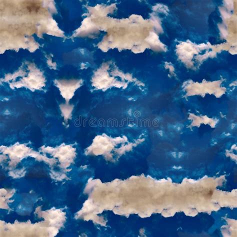 Abstract Celestial Blue Seamless Pattern Skiey Background Stock Image