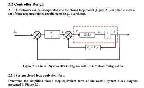 Solved 22 Controller Design A Pid Controller Can Be