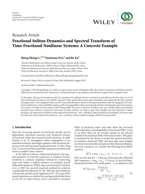 Pdf Fractional Soliton Dynamics And Spectral Transform Of Time