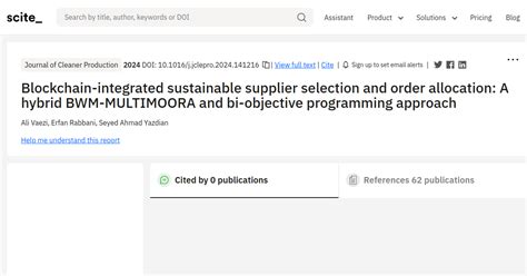 Blockchain Integrated Sustainable Supplier Selection And Order