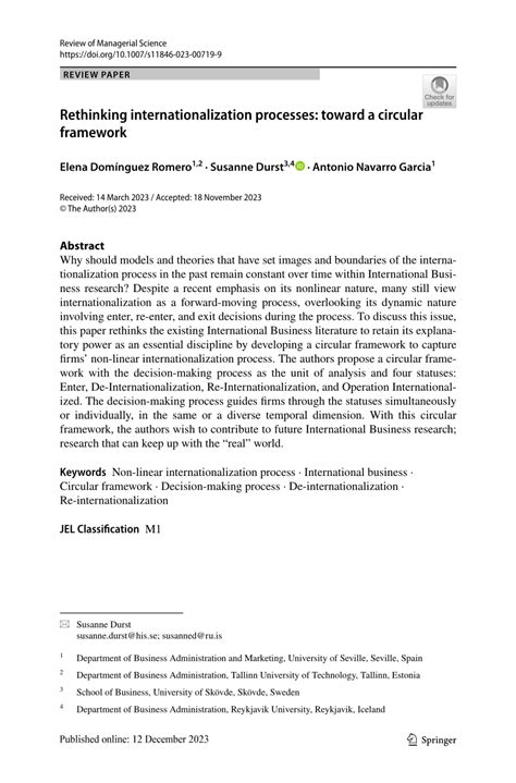 Pdf Rethinking Internationalization Processes Toward A Circular