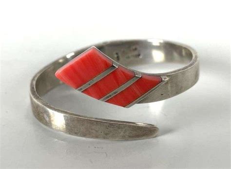 Southwest Style Sterling Silver And Coral Bracelet Matthew Bullock