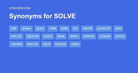Another Word For Solve Synonyms And Antonyms