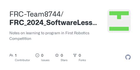 Github Frc Team8744 Frc 2024 Softwarelessons Notes On Learning To Program In First Robotics