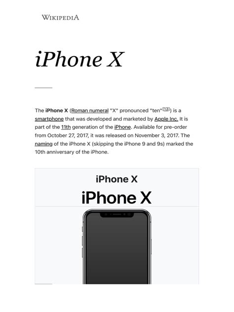Iphone X Wikipedia 2 Pdf I Phone Ios