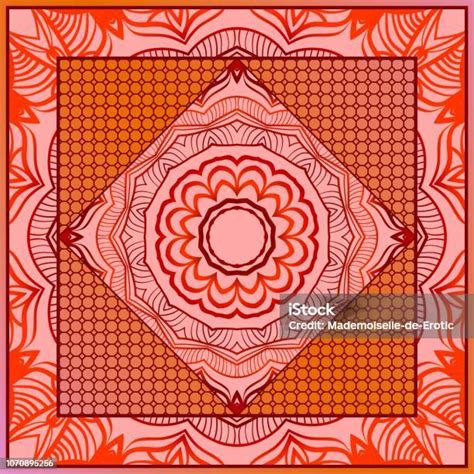 전통 장식 꽃 만다라 패턴입니다 카페트 목도리 베개 쿠션 디자인 벡터 일러스트 레이 션 궁전에 대한 스톡 벡터 아트 및 기타 이미지 Istock