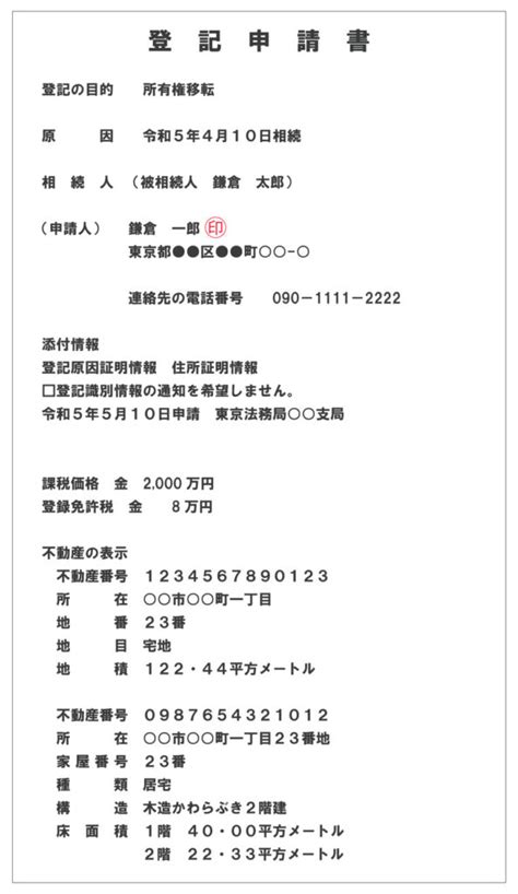 登記申請書の書き方は？記載例や必要書類、作成のポイントを解説 いい相続｜相続手続きの無料相談と相続に強い専門家紹介