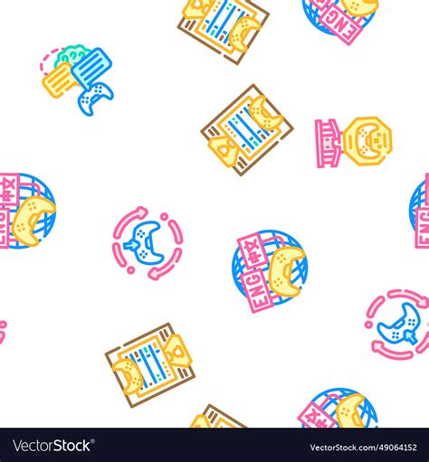 Game Development Software Seamless Pattern Vector Image