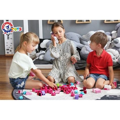 Дитячий конструктор у валізі Technok 90 елементів рожевий від 3 років 34 5 25 16 см 7785