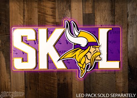 Minnesota Vikings Skol Hex Head Exclusive 3d Vintage Metal Wall Art