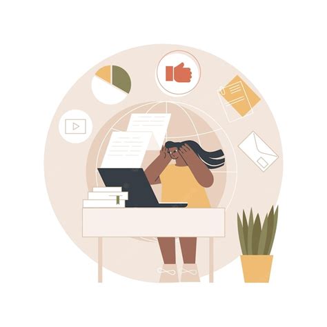 디지털 과부하 개념 그림 무료 벡터