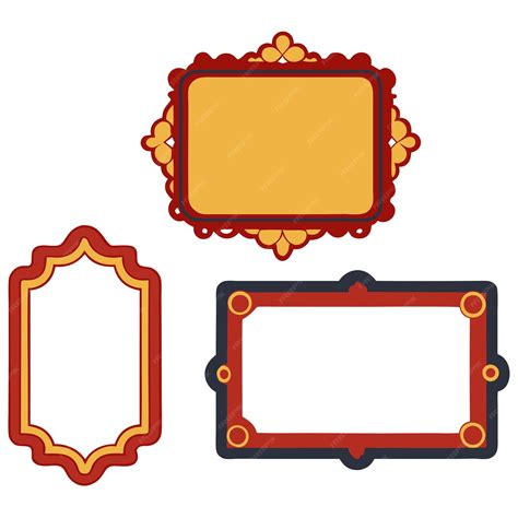 Premium Vector Vintage Rectangular Frame Vector Set Elegant Ornamental Border Collection