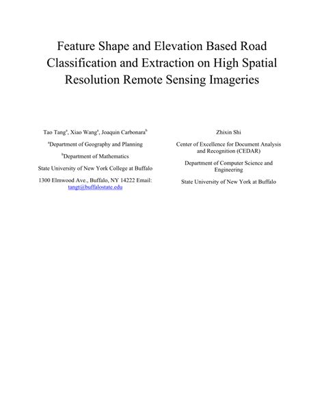 pdf feature shape and elevation based road classification and