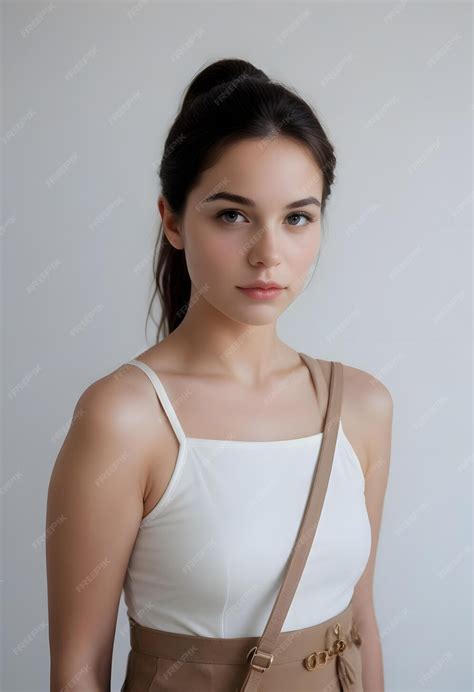 Beautiful Caucasian Indian Girl Portrait White Casual Dress Handbag