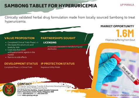 Sambong Tablet For Hyperuricemia Up Manila Ttbdo