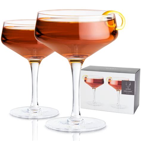 Angled Crystal Prosecco Glasses By Viski Set Of 2 Drinkware