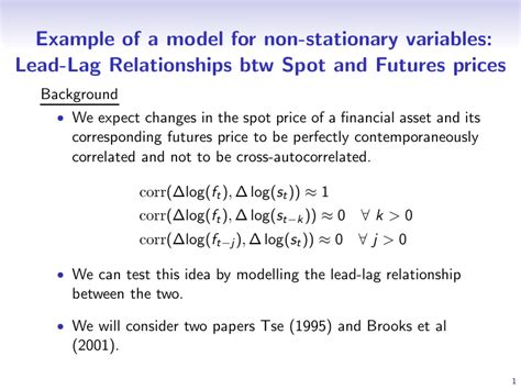 Example Of A Model For Non Stationary Variables