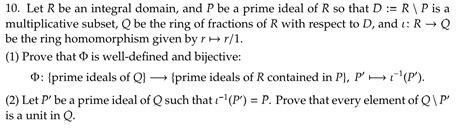 solved let r ﻿be an integral domain and p ﻿be a prime ideal
