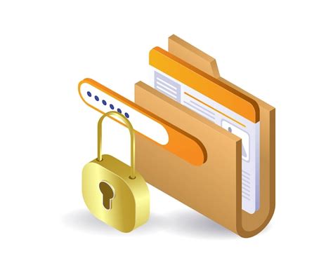 Premium Vector Computer Folder File Security Key Password Isometric