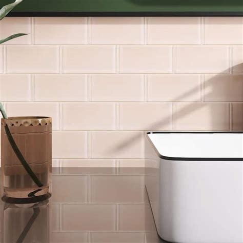 Cream Glass Subway Tile Shop Online 3 X 6 Lace White Polished Glass