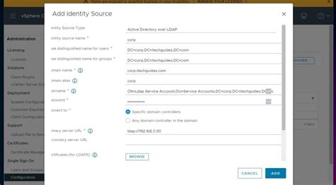 How To Configure Active Directory Over Ldap In Vcenter Cloudspress