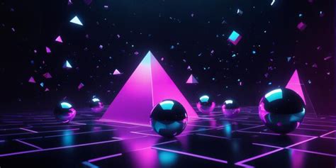 Premium Photo Abstract 3d Retrowave Background
