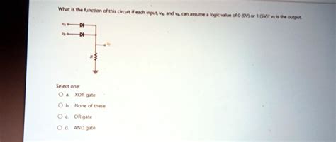 Solved Text What Is The Function Of This Circuit If Each Input And Vg