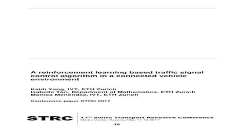 Pdf A Reinforcement Learning Based Traffic Signal Control · A Reinforcement Learning Based