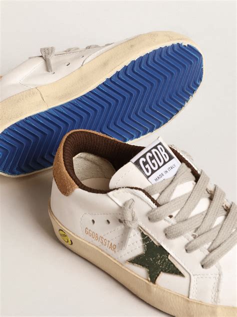 Super Star Young With Green Nappa Star And Brown Suede Heel Tab