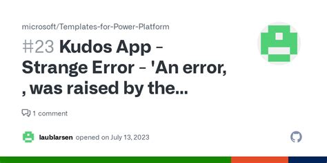 Kudos App Strange Error An Error Was Raised By The Following Control · Issue 23