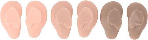 Artificial Ear Model Soft 3 Pairs Human Ear Model Silicone Reusable For