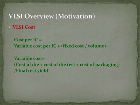 Very Large Scale Integrated Circuits Vlsi Overview Pptx Physics Science