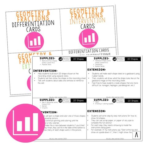 Lucky To Learn Math Unit 8 Geometry And Fractions Differentiation Intervention And