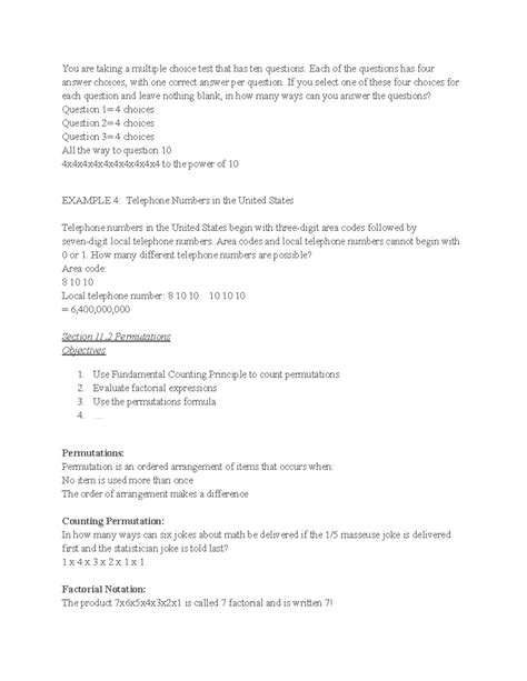 Quantitative Reasoning Chapter 1 You Are Taking A Multiple Choice Test That Has Ten Questions