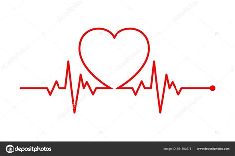 Ritmo Cardíaco Electrocardiograma Ecg Señal Ekg Diseño Del Concepto Línea Vector Gráfico