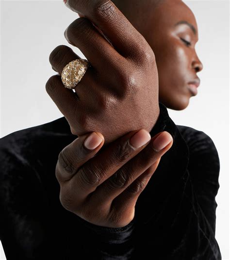 Yvonne Léon Dôme Fleurie 9kt Gold 3751000 Ring With Diamonds Yvonne Leon