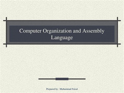 Computer Organization And Assembly Language Ppt Download