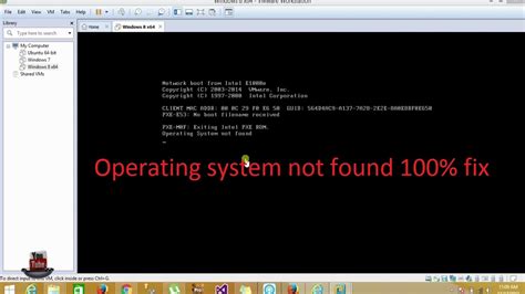 Vmware Operating System Not Found 100 Fix Youtube