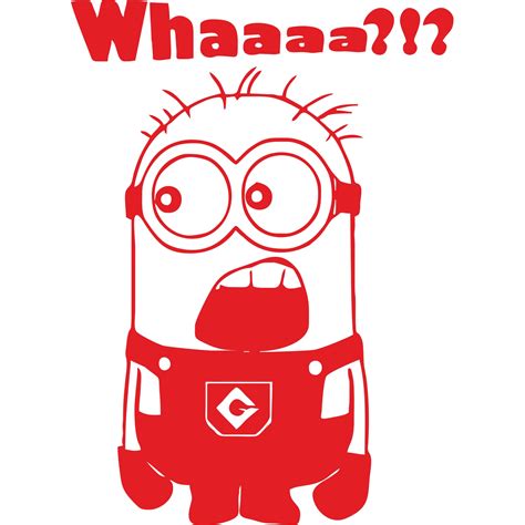 Стикер за кола Whaaa Minion Червен 25 см Emag Bg