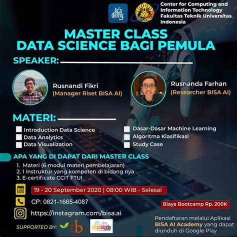 Bootcamp Master Class Data Science Bagi Pemula Kaskus