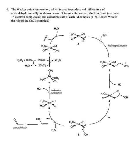 The Wacker Oxidation Reaction Which Is Used To Produce 4 Million Tons