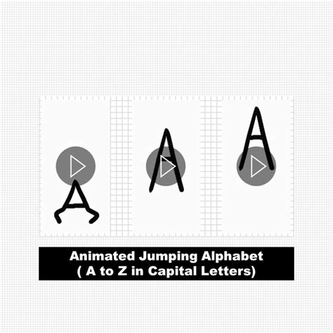 Animated Alphabet In Jumping Motion Capital Letters From A To Z Are