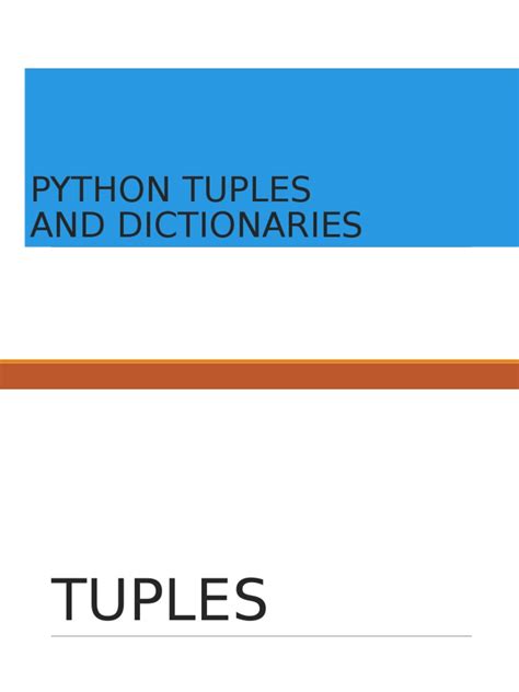 Python Tuples And Dictionaries Pdf Bracket Software Development