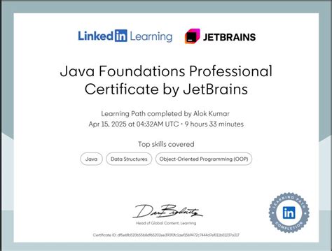 Java Jetbrains Programming Certification Javadeveloper Alok Kumar