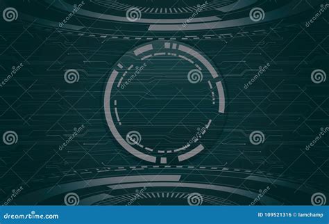 Abstract Technology Circuit Board Pattern And Circles On Black Color