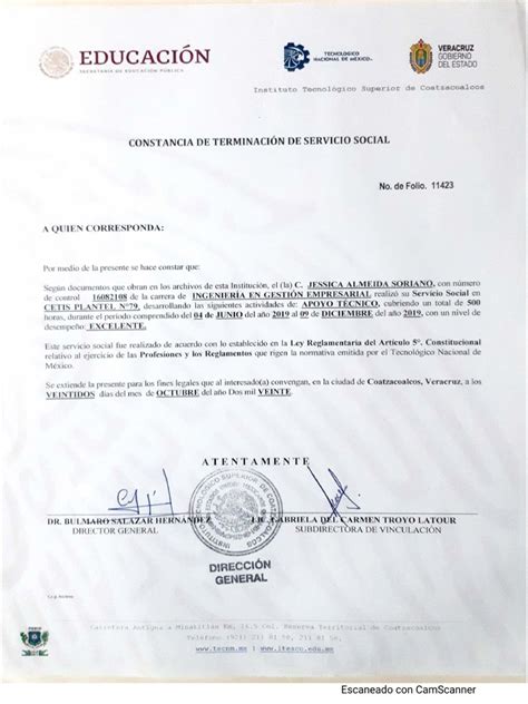 16082108 Constancia Servicio Social Pdf