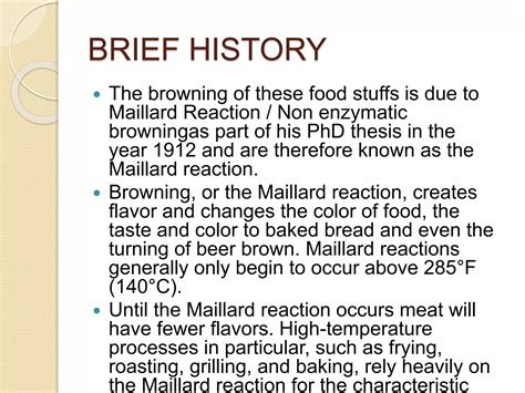 Food Browning Due Maillard Chemical Reaction Occurs Between Amino Acids